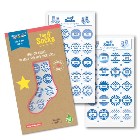 Personalised iron-on labels for socks to label one's socks. For the ...