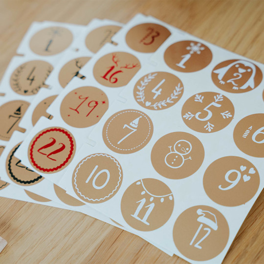 Advent calendar number stickers, to make your own advent calendar ...