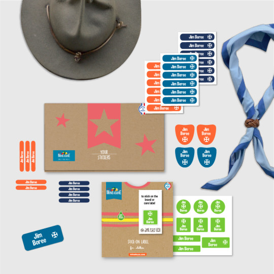 The Scout Pack, 144 personalised iron on labels and stickers to label ...