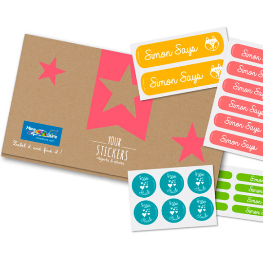 Pack of 112 personalised name stickers to identify personal belongings ...
