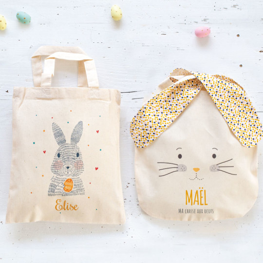 Le Sac de Pâques personnalisable pour la chasse aux oeufs - A-Qui-S