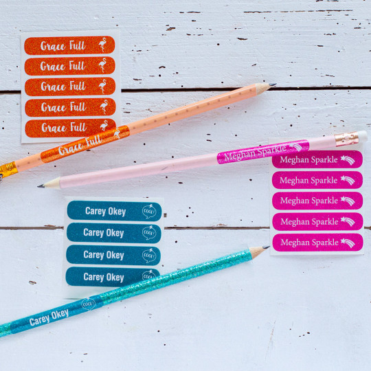 Small personalised name stick-on labels for objects - Mine4sure ...