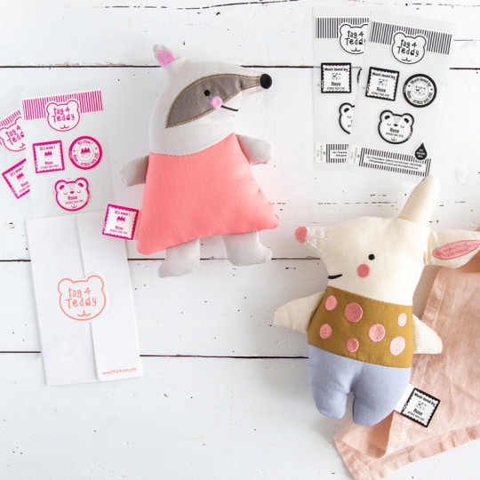 Personalised labels for teddies: 6 iron-on labels to identify in one's ...