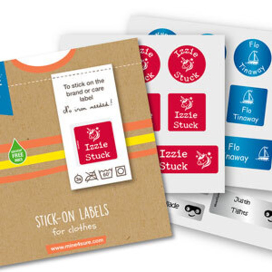 Stick on clothing labels - Free delivery | Mine4Sure