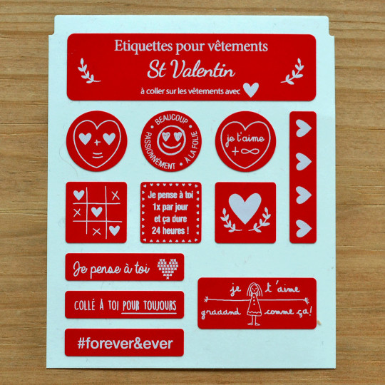 Etiquettes autocollantes spéciales St Valentin