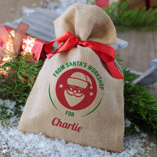 Small Santa Sack : its size is ideal to wrap books, jewelry, bottles...
