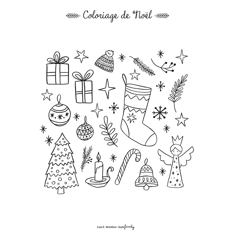 4 coloriages de Noël pour enfants - Téléchargement gratuit